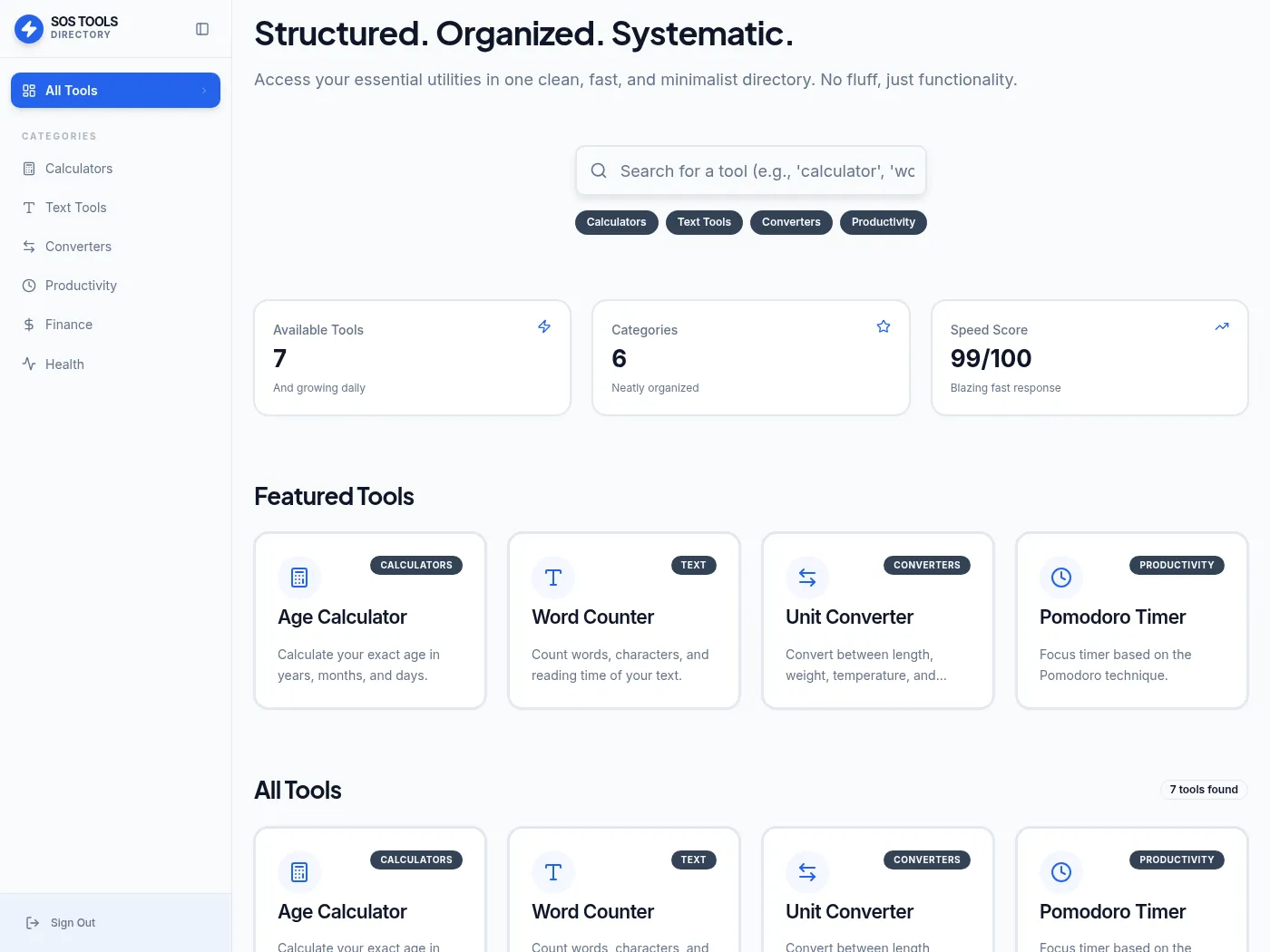 SOS Tools Directory