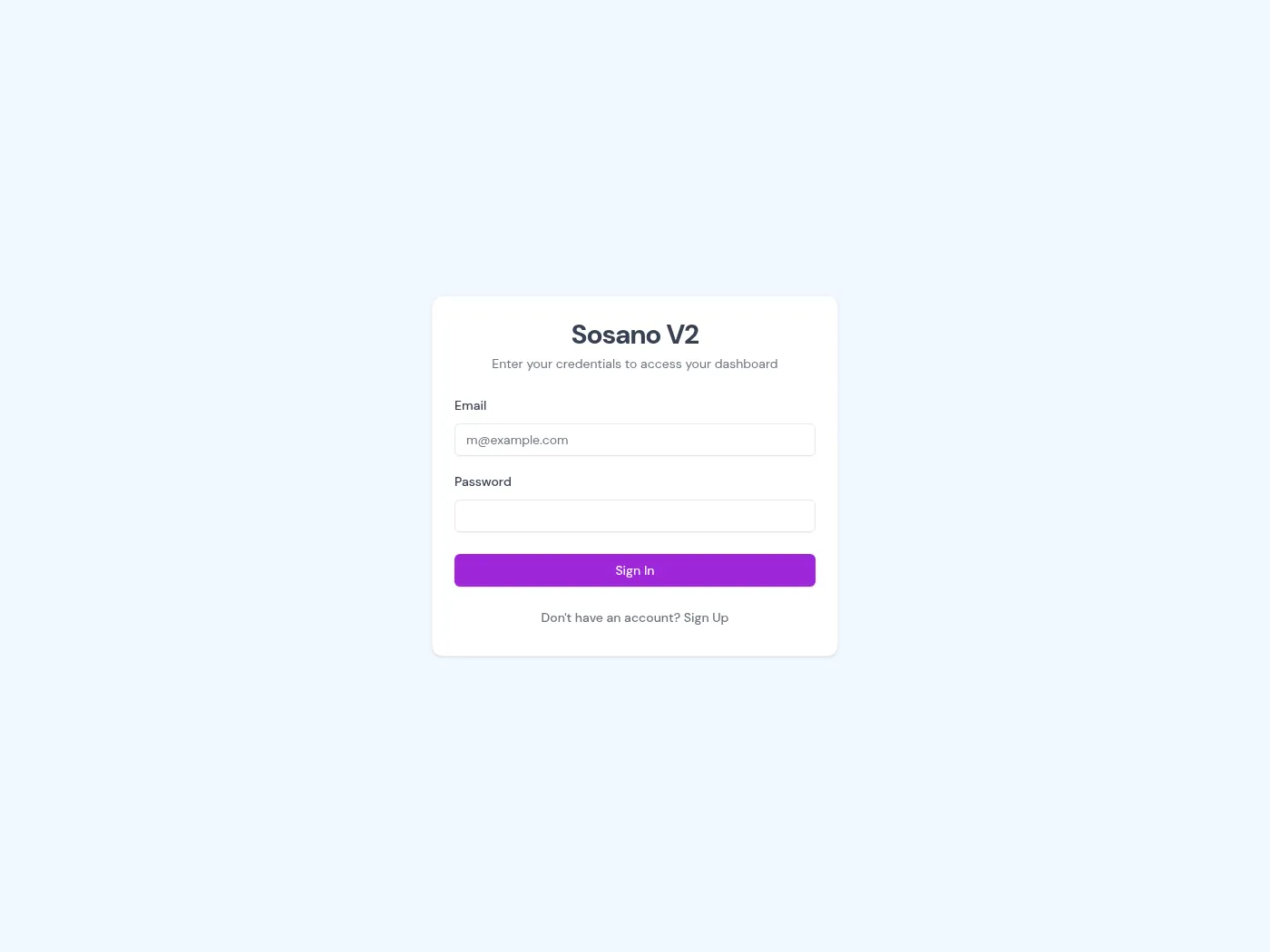 Sosano V2 Web Portal