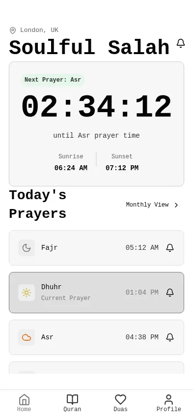 Soulful Salah App