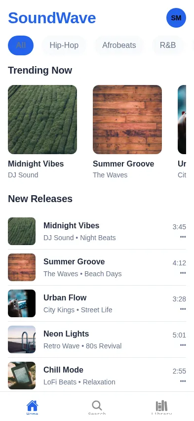SoundWave Music App
