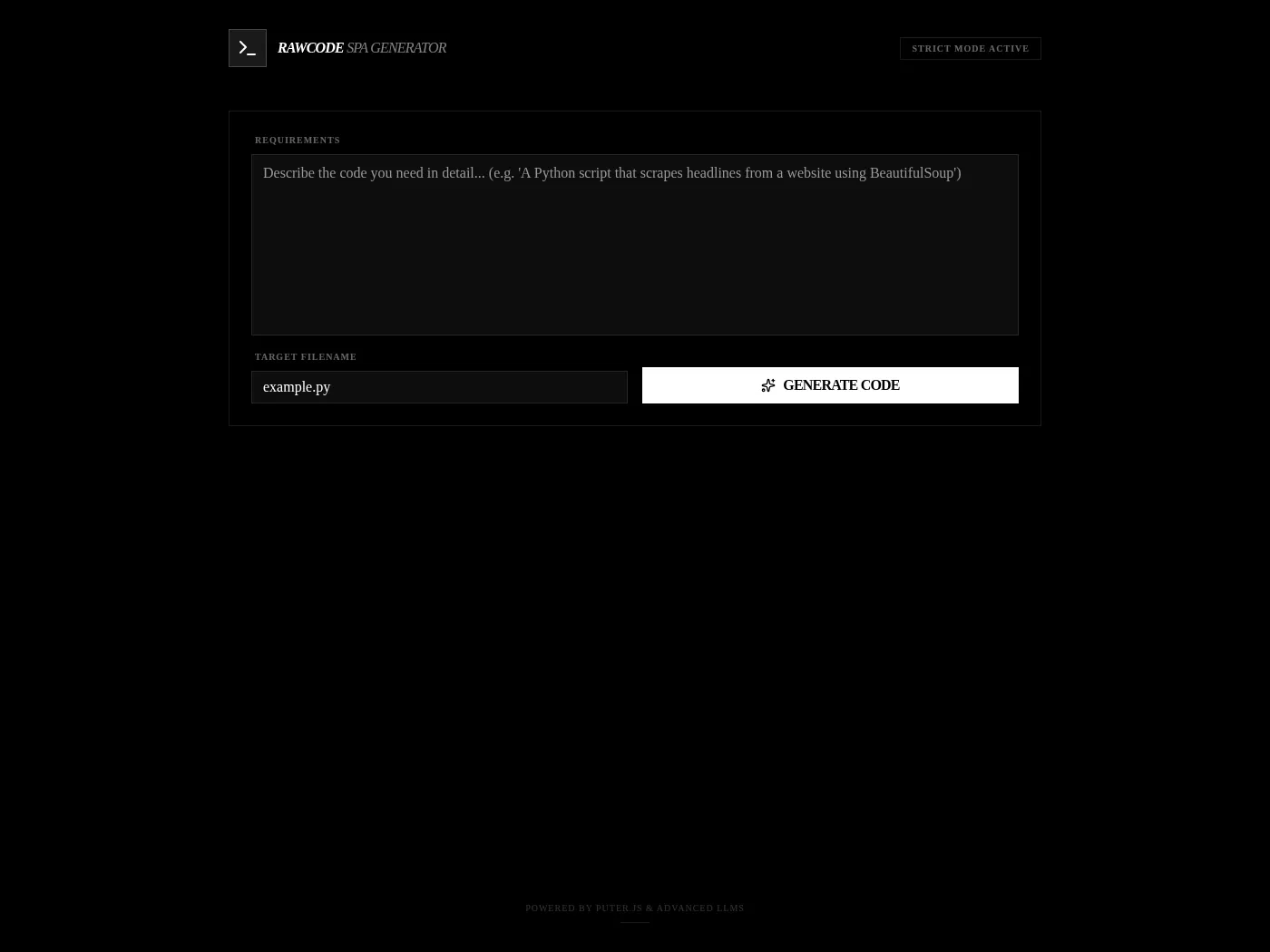 RawCode SPA Generator
