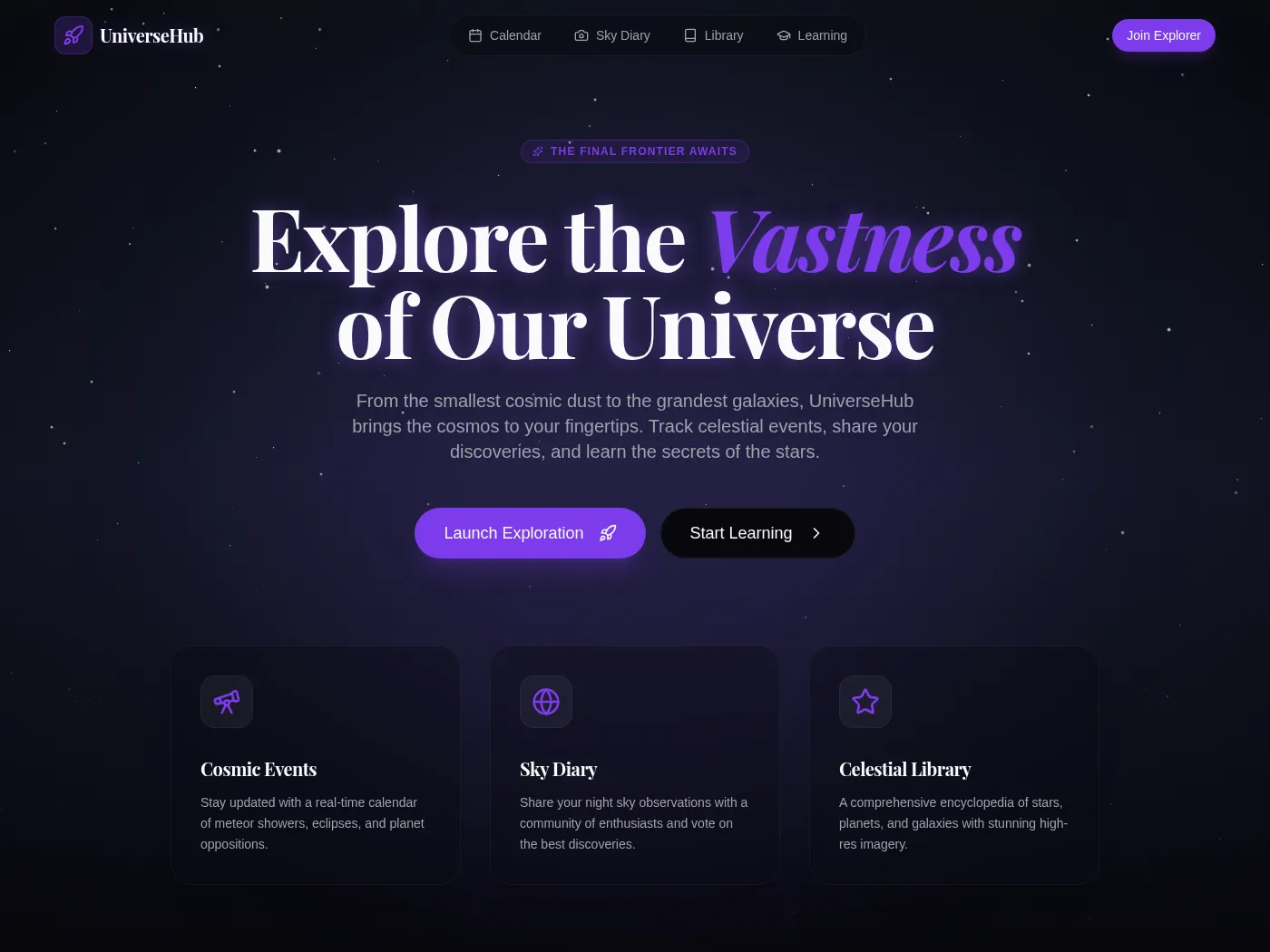 Universe Explorer Hub