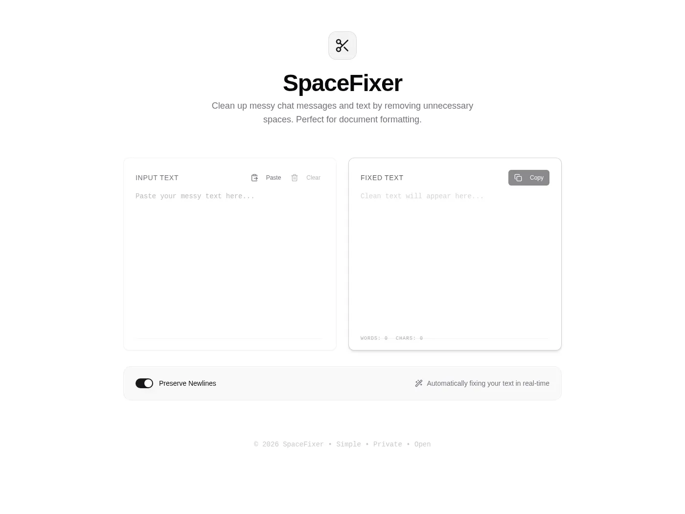 SpaceFixer Tool
