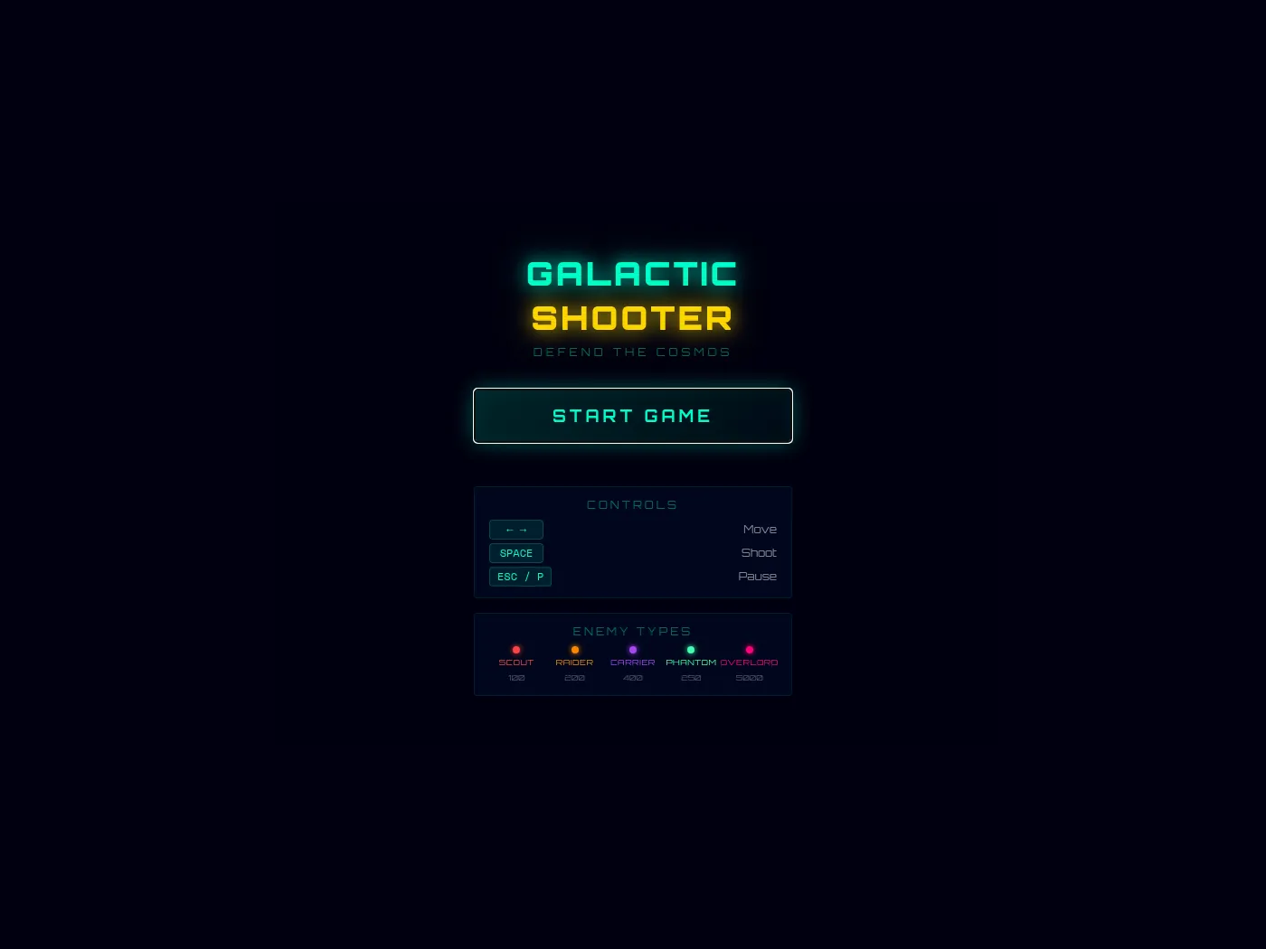 Galactic Shooter Canvas