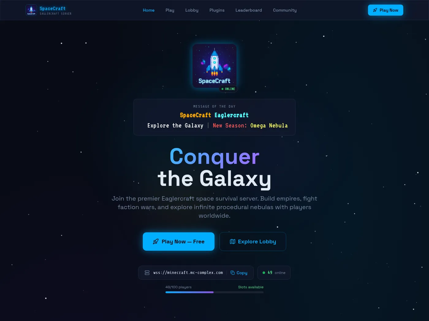 SpaceCraft Eaglercraft Server