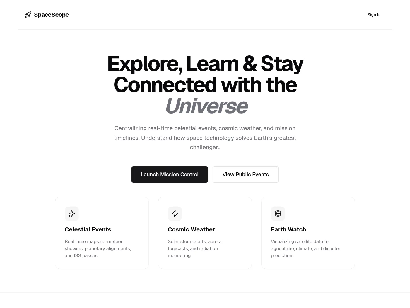 SpaceScope Dashboard