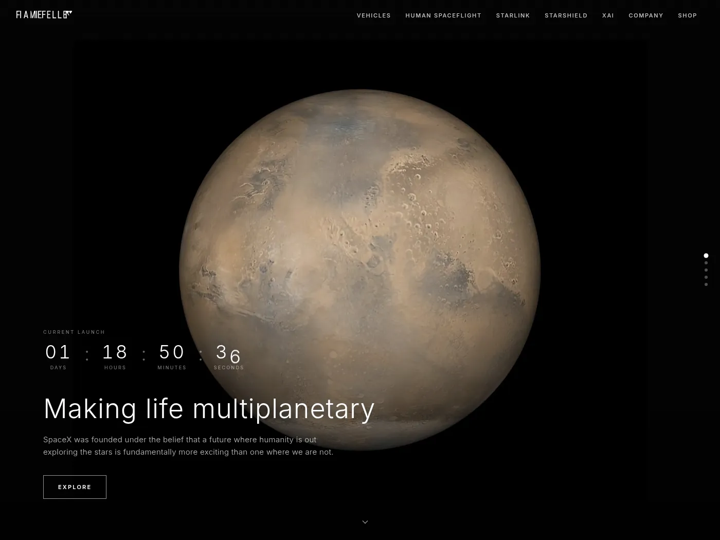 SpaceX Site Clone