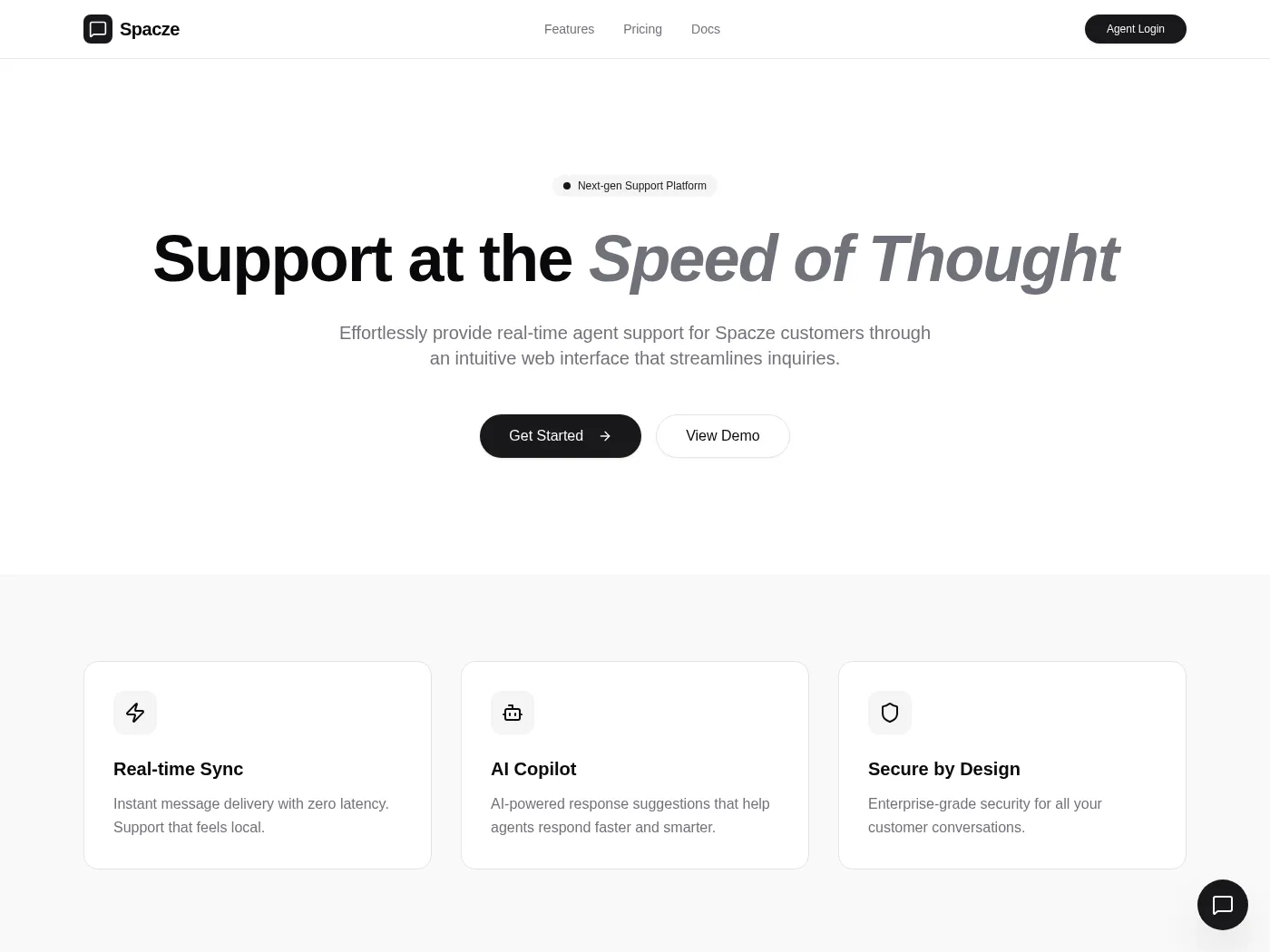 Spacze Agent Support