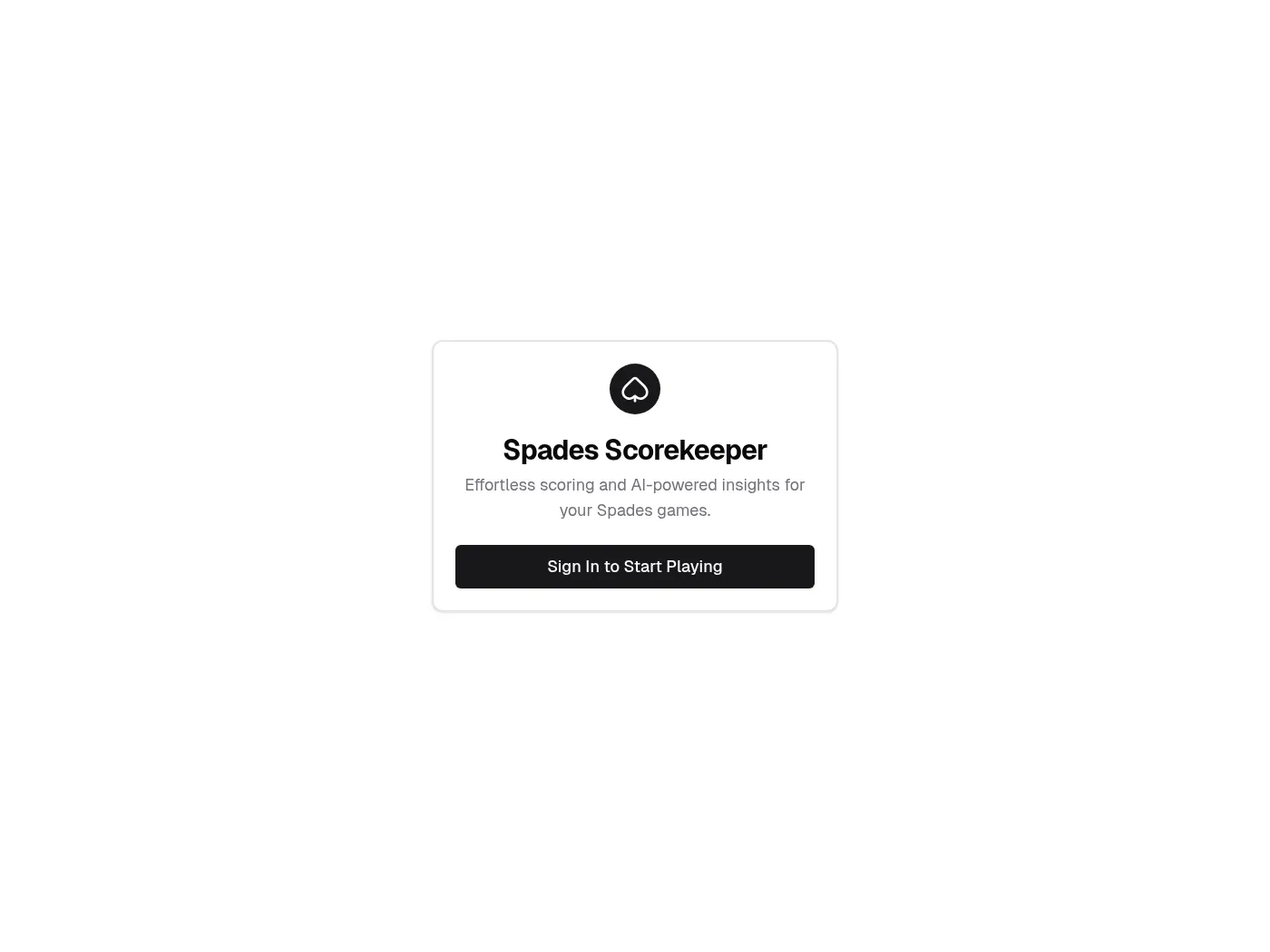 Spades Scorekeeper AI