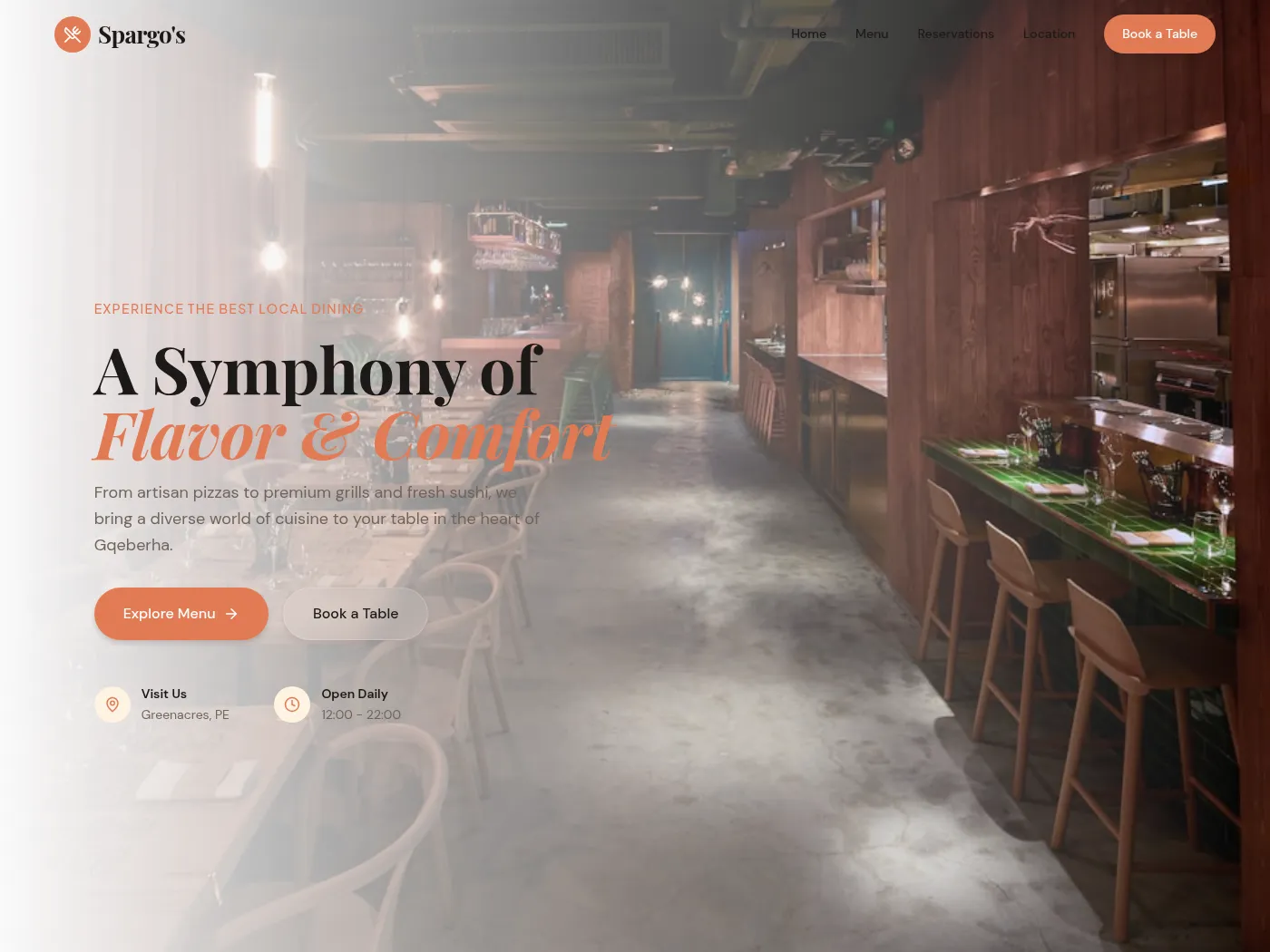 Spagos Restaurant Website