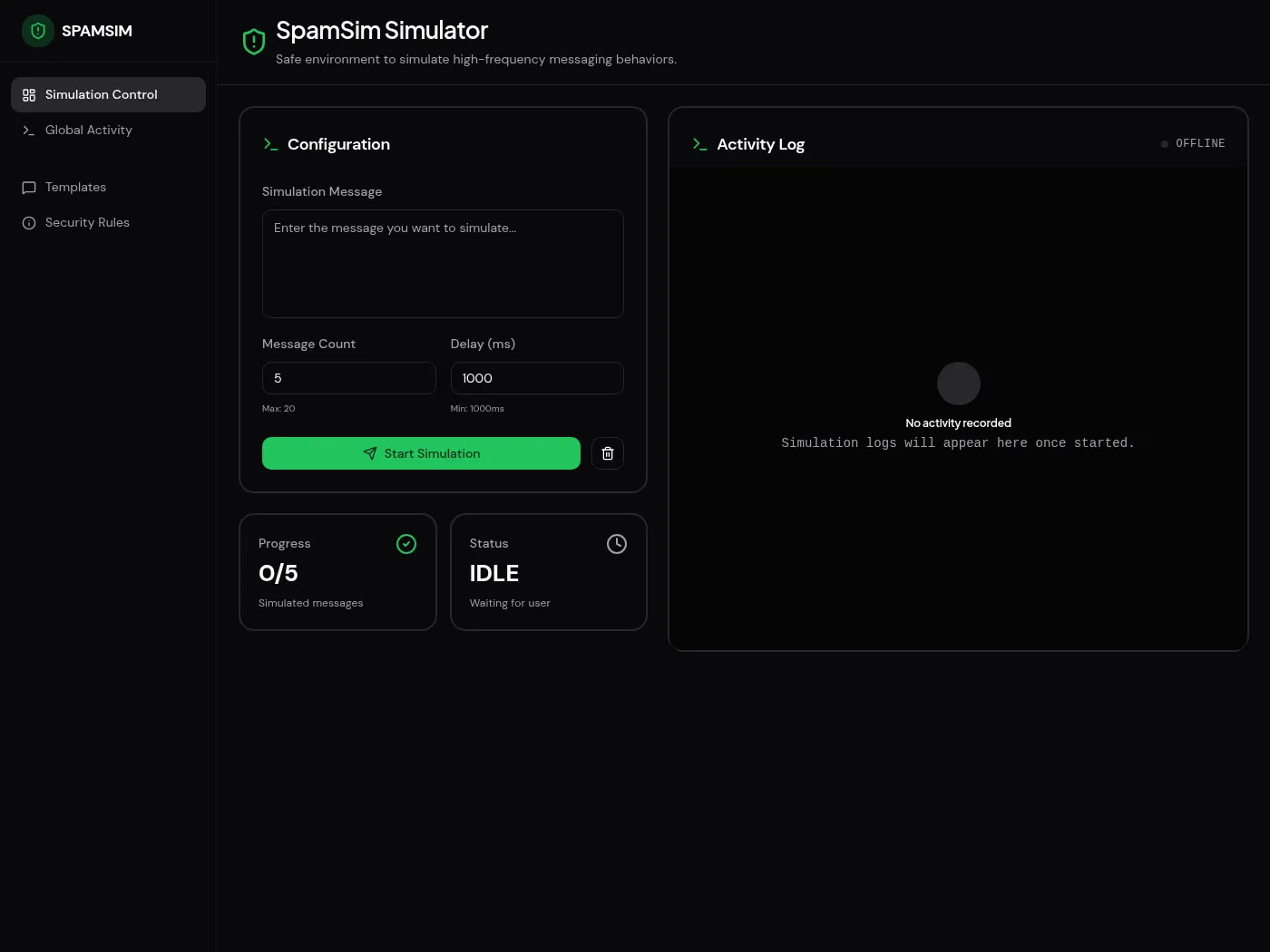 SpamSim Simulator