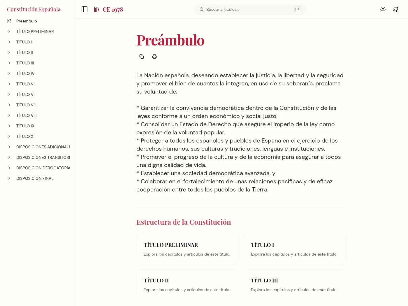 Spanish Constitution Explorer