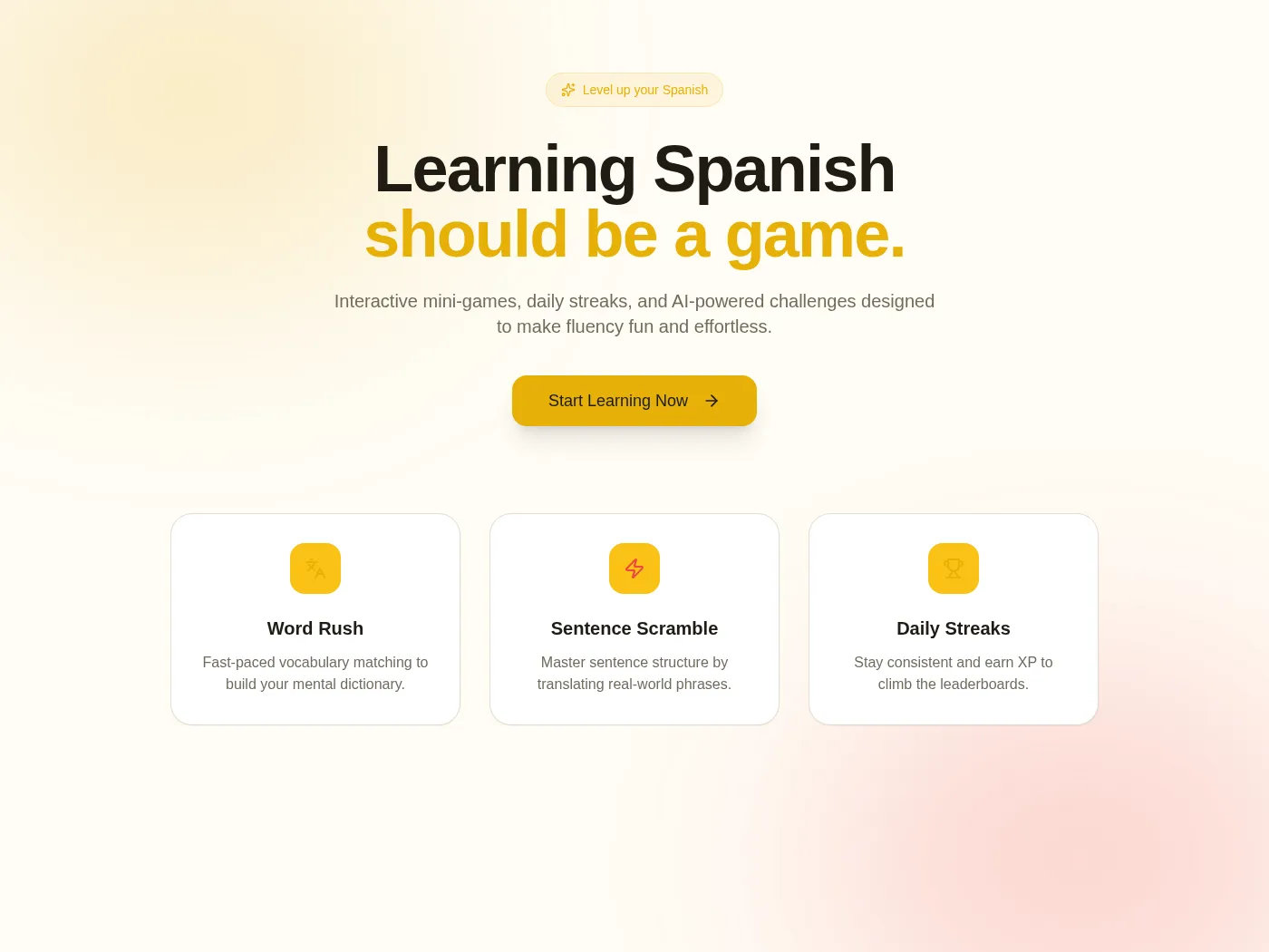 Spanish Game Learner