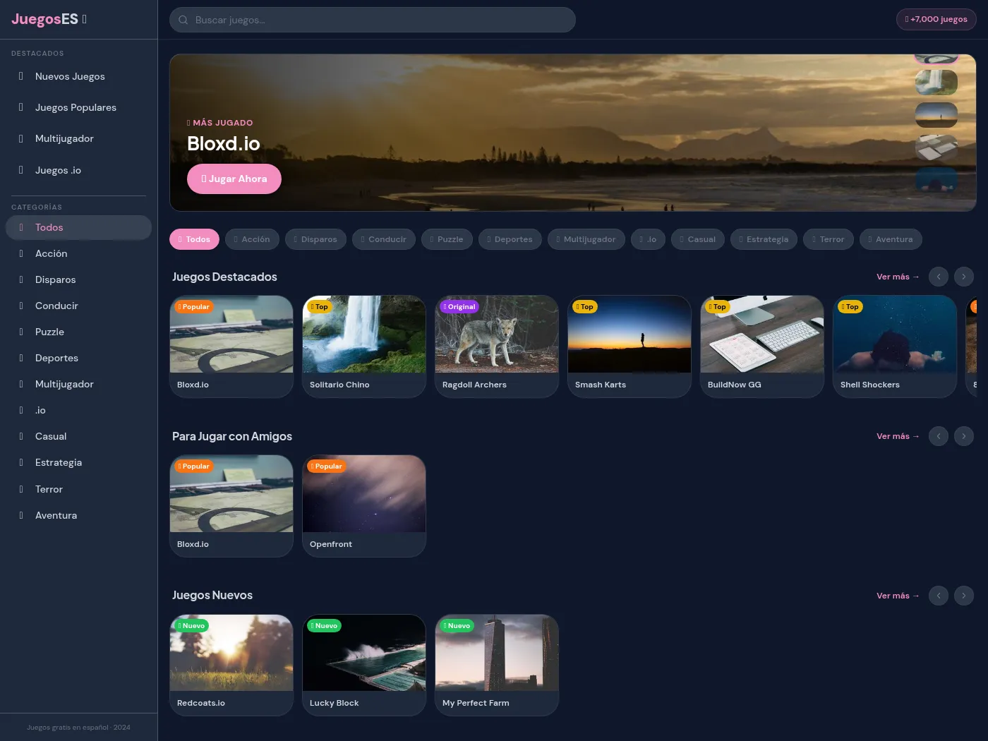 Spanish Web Games Hub