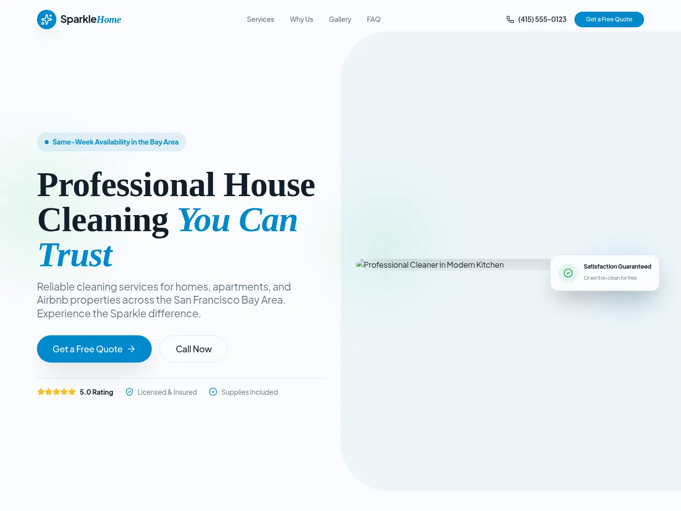 Sparkle Home Cleaning Site