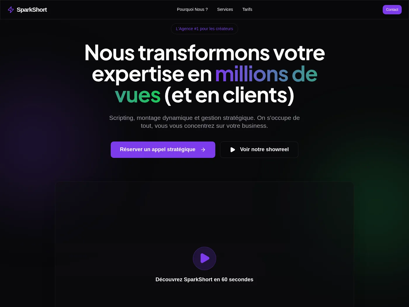 SparkShort Agency Site