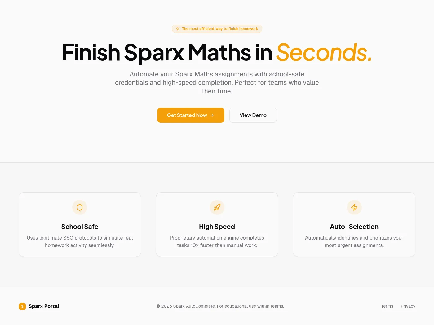Sparx AutoComplete Portal