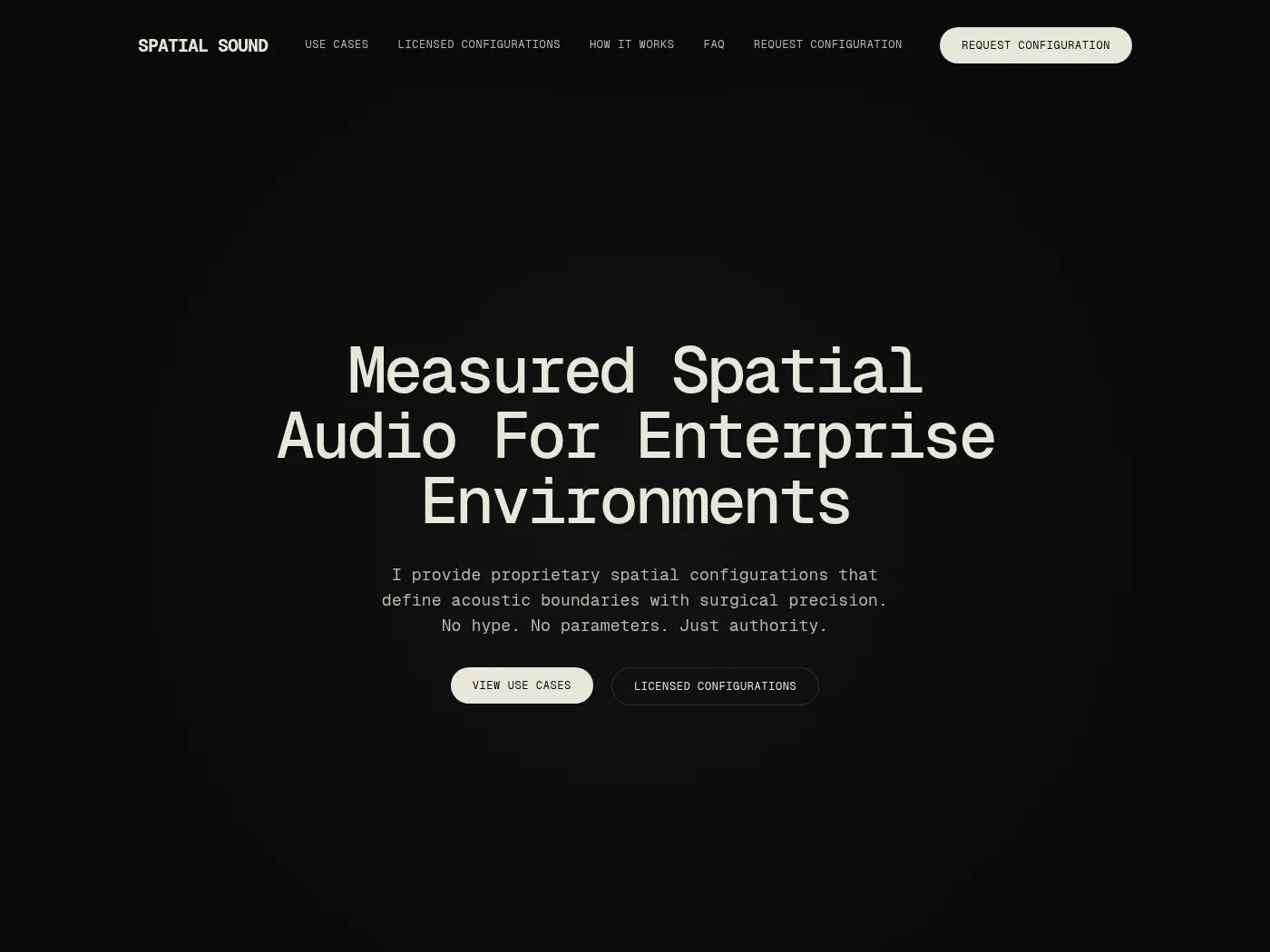 Spatial Sound Landing Site