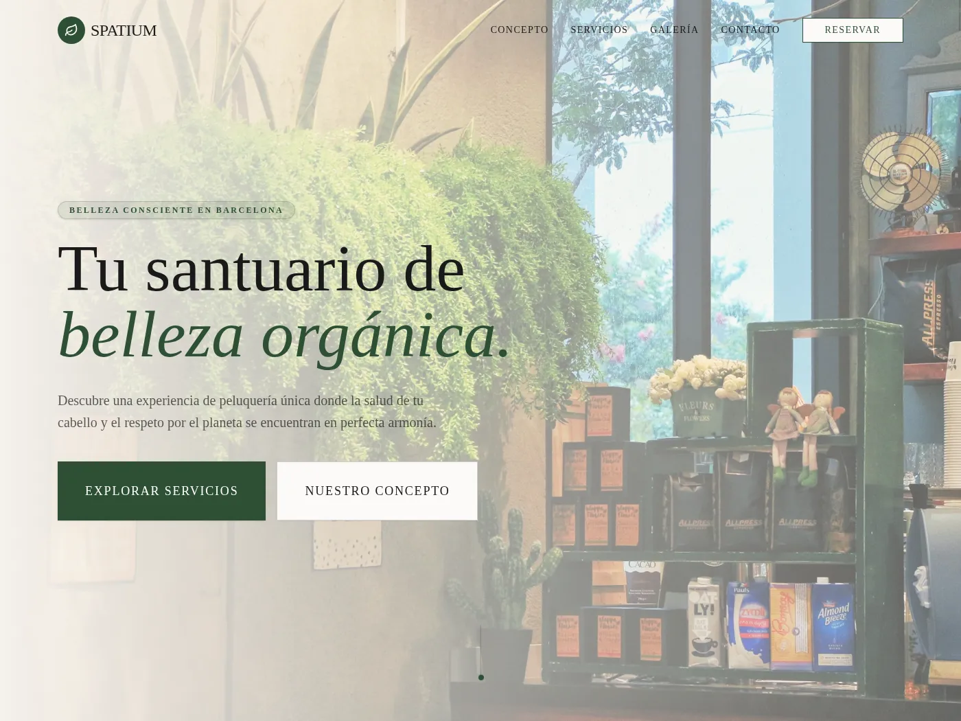 Spatium Organic Salon Web