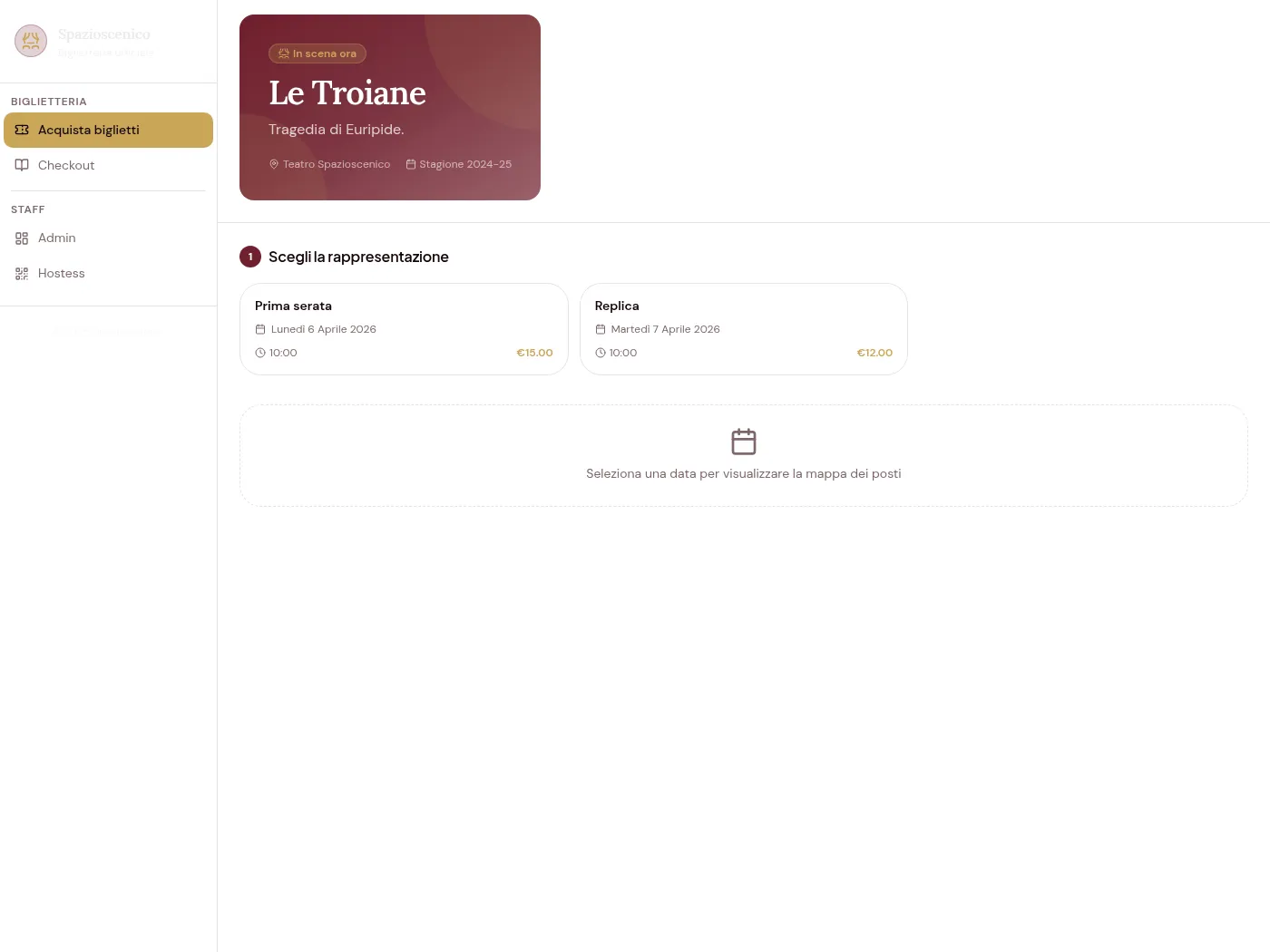 Spazioscenico Ticketing Suite