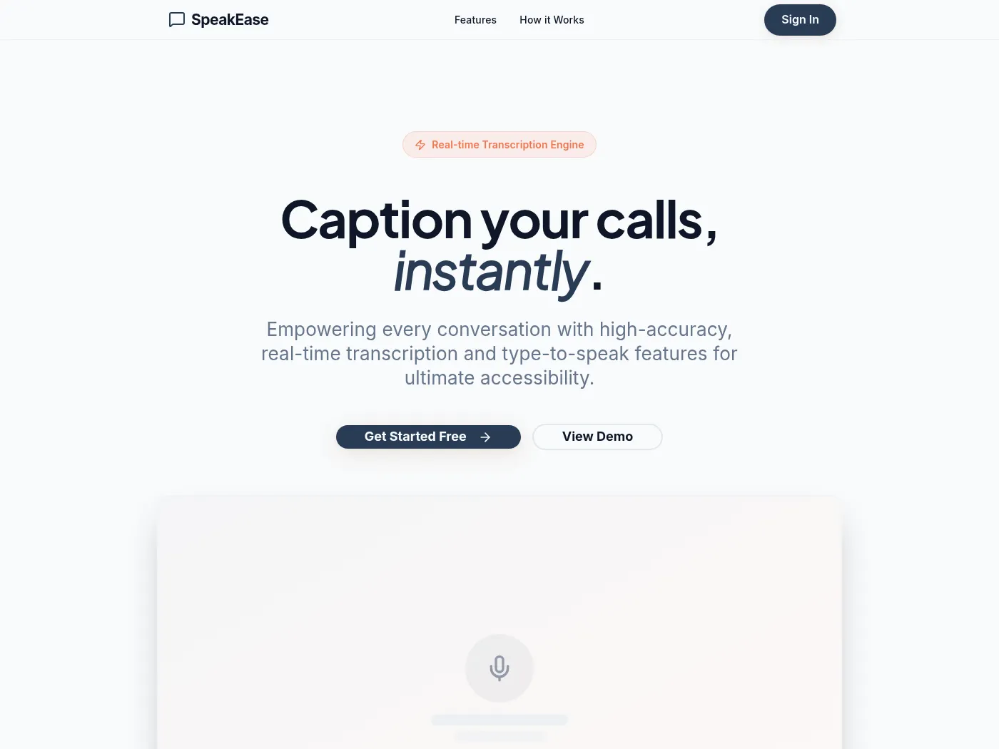 SpeakEase Transcription App