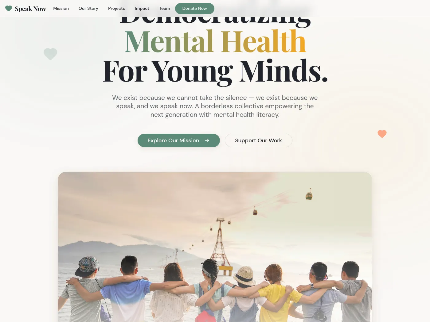 Speak Now Nonprofit Website