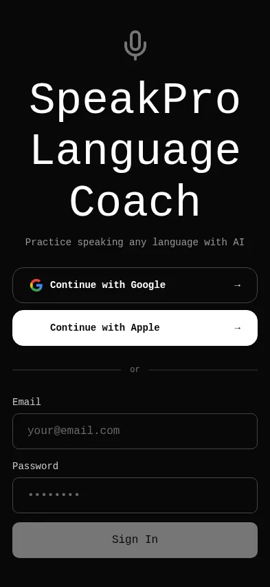 SpeakPro Language Coach