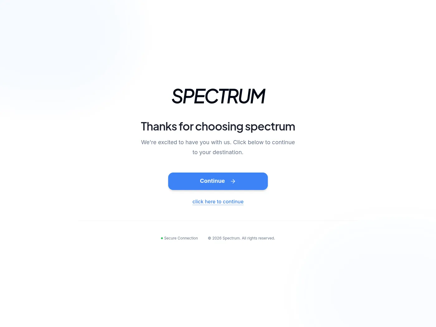 Spectrum Welcome Page