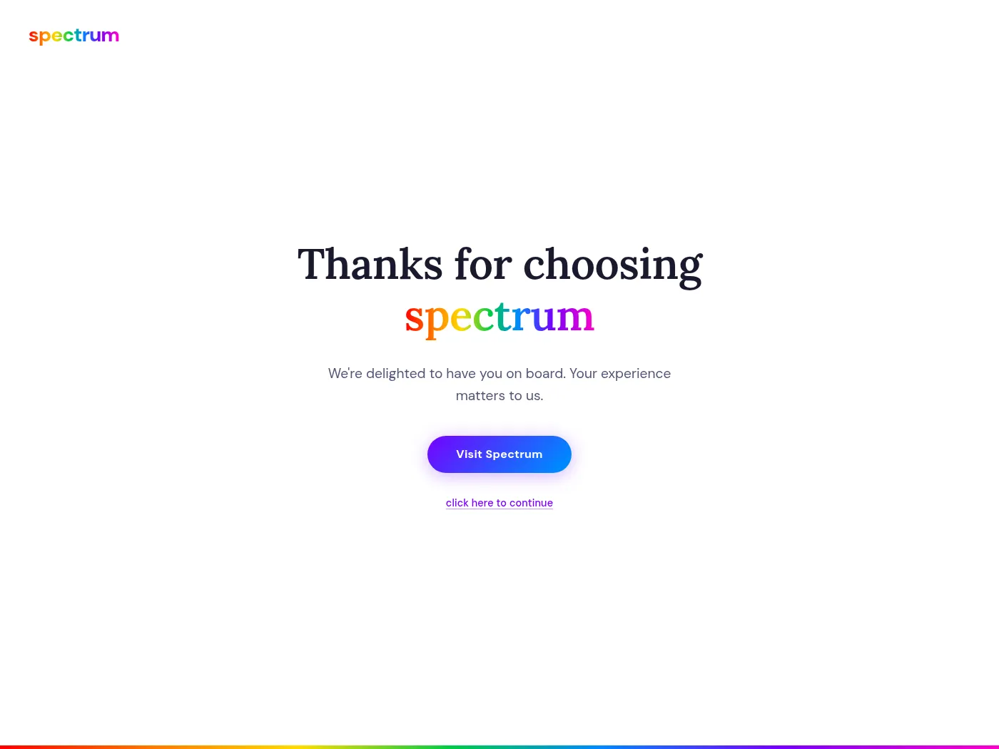 Spectrum Thank You Page