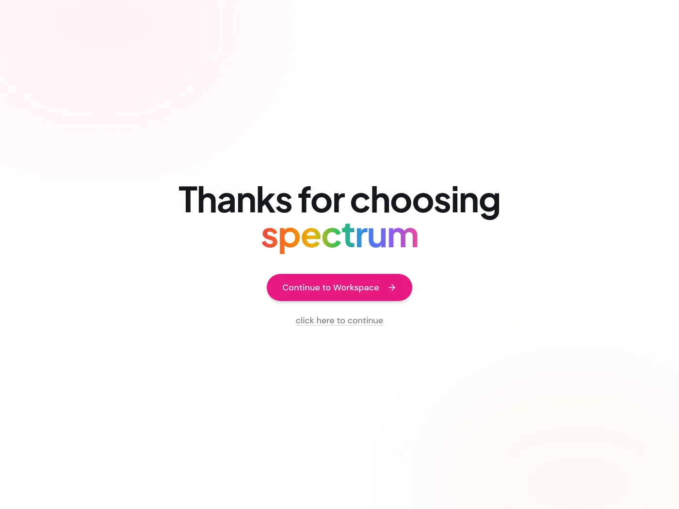 Spectrum Welcome Page