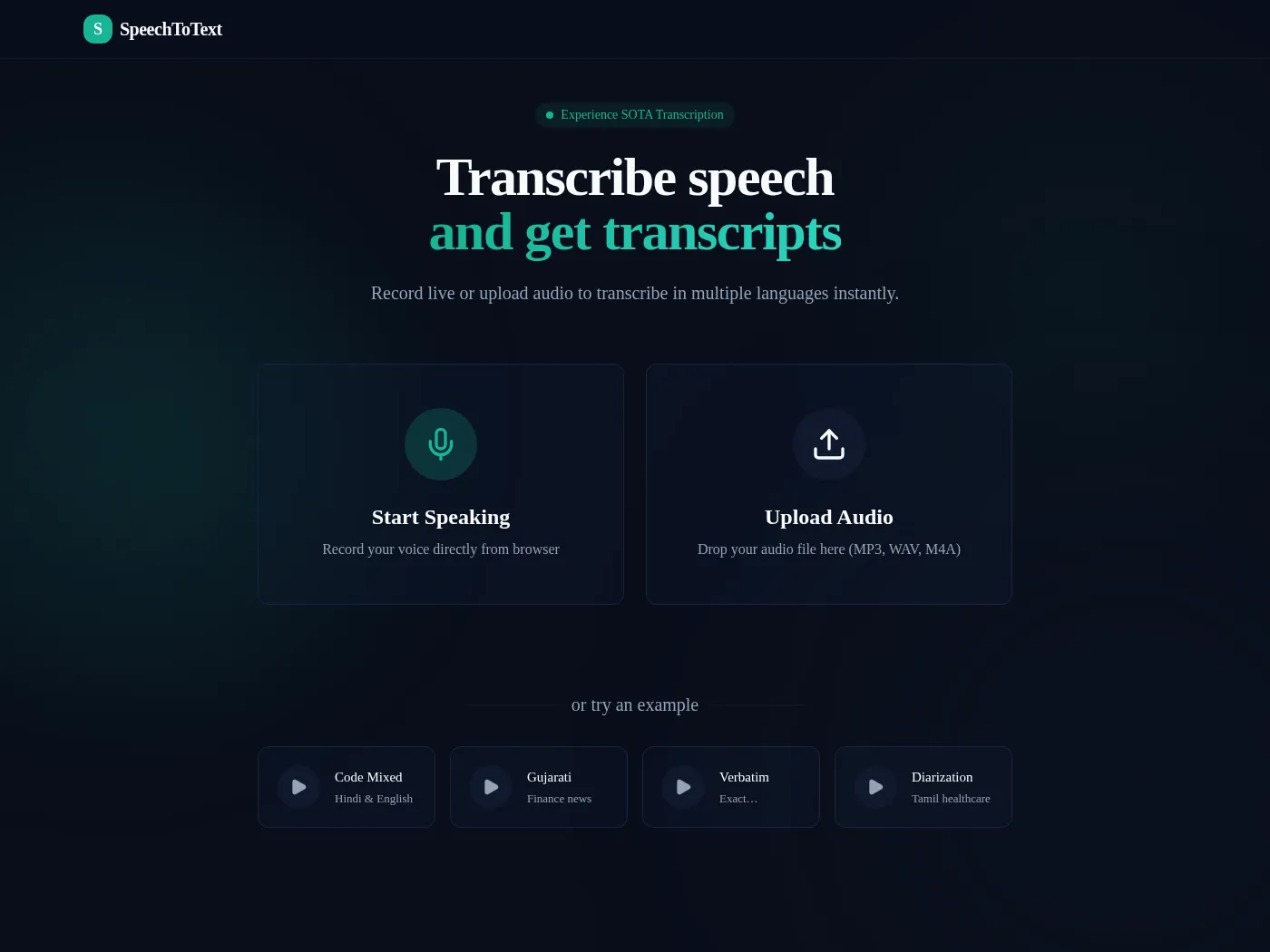 SpeechToText Dashboard