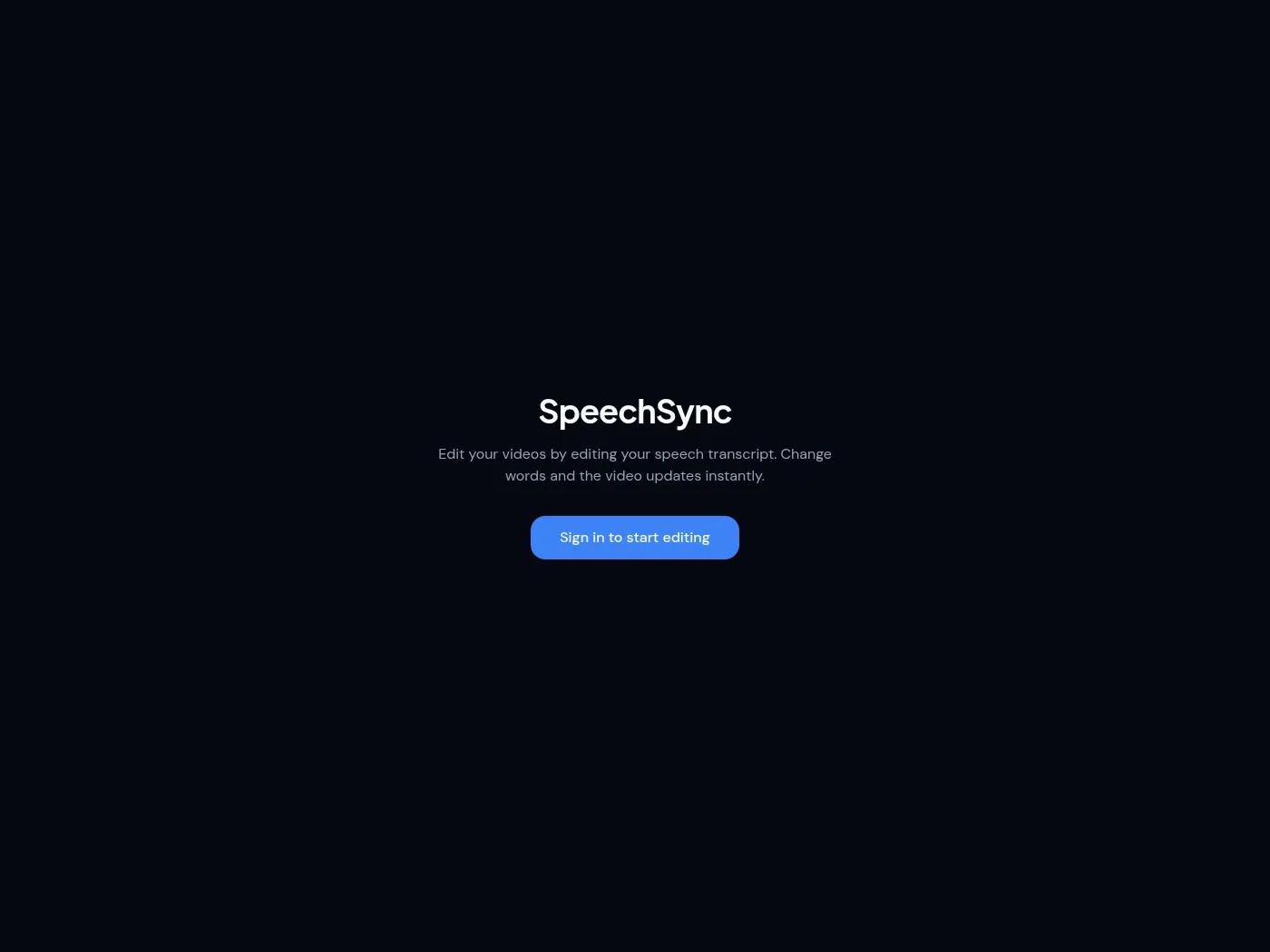 SpeechSync Video Editor
