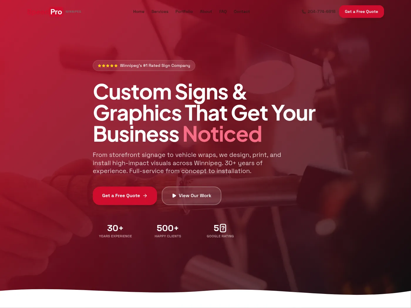 SpeedPro Winnipeg Redesign