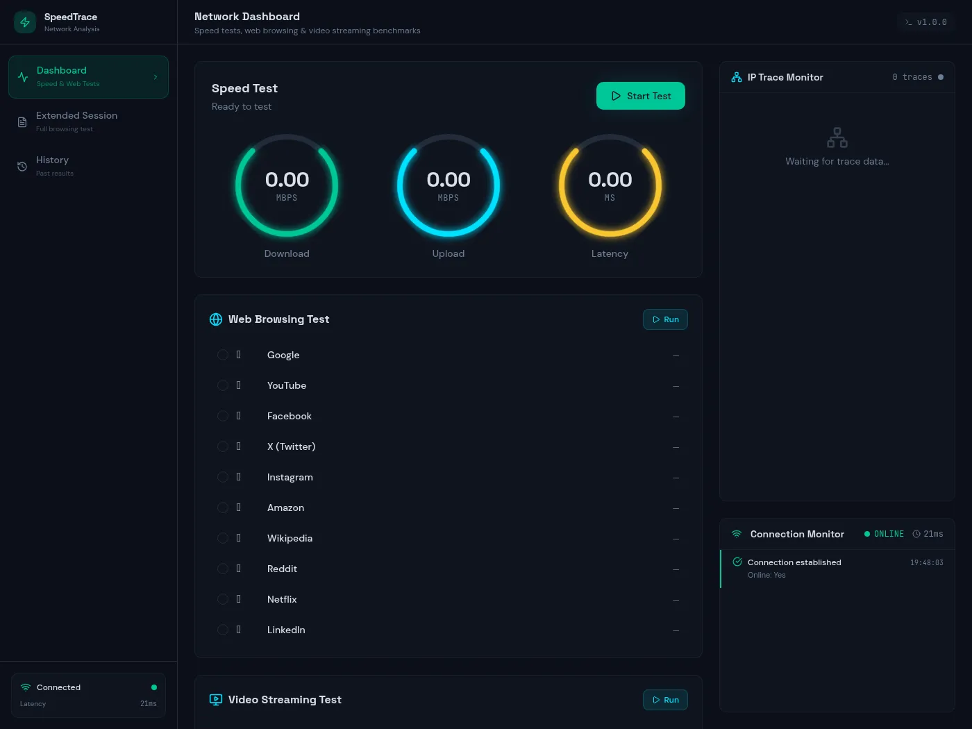 SpeedTrace Dashboard