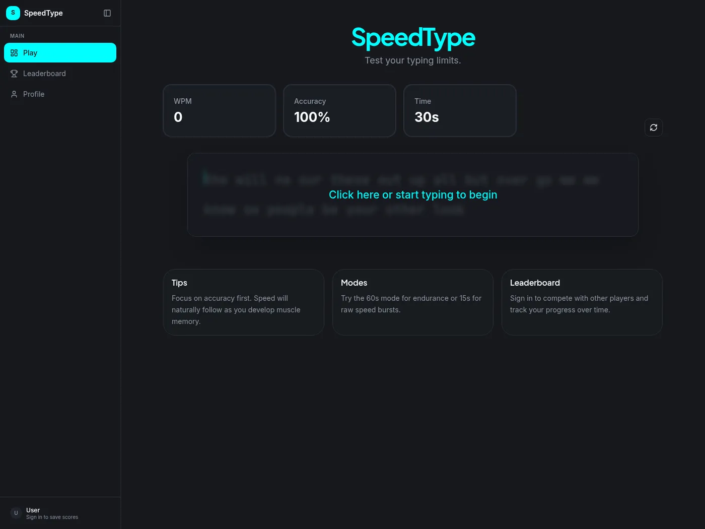 SpeedType Game