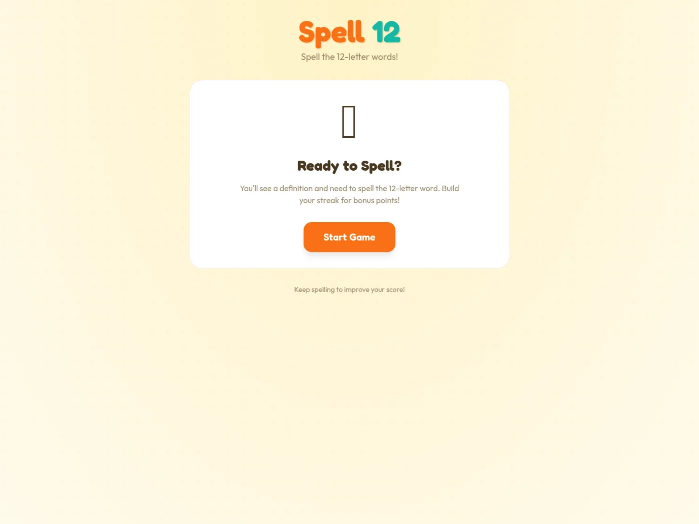 Spell 12 Game