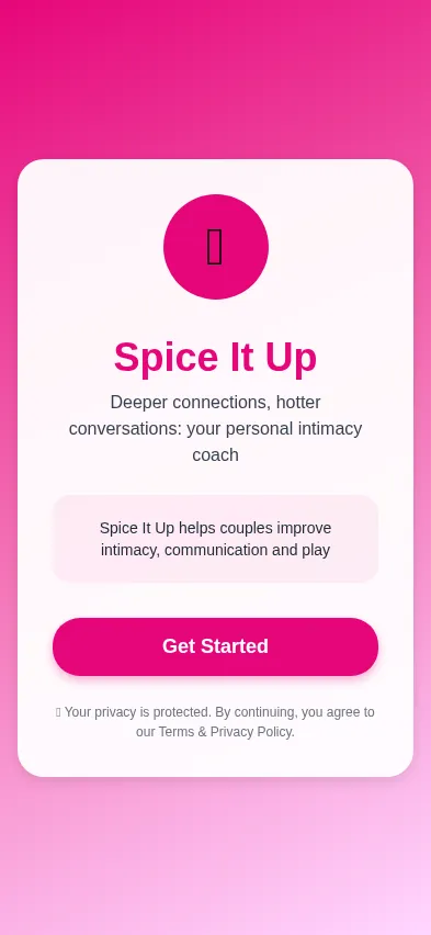 Spice It Up: Interactive Intimacy & Relationship Game App (Remix)