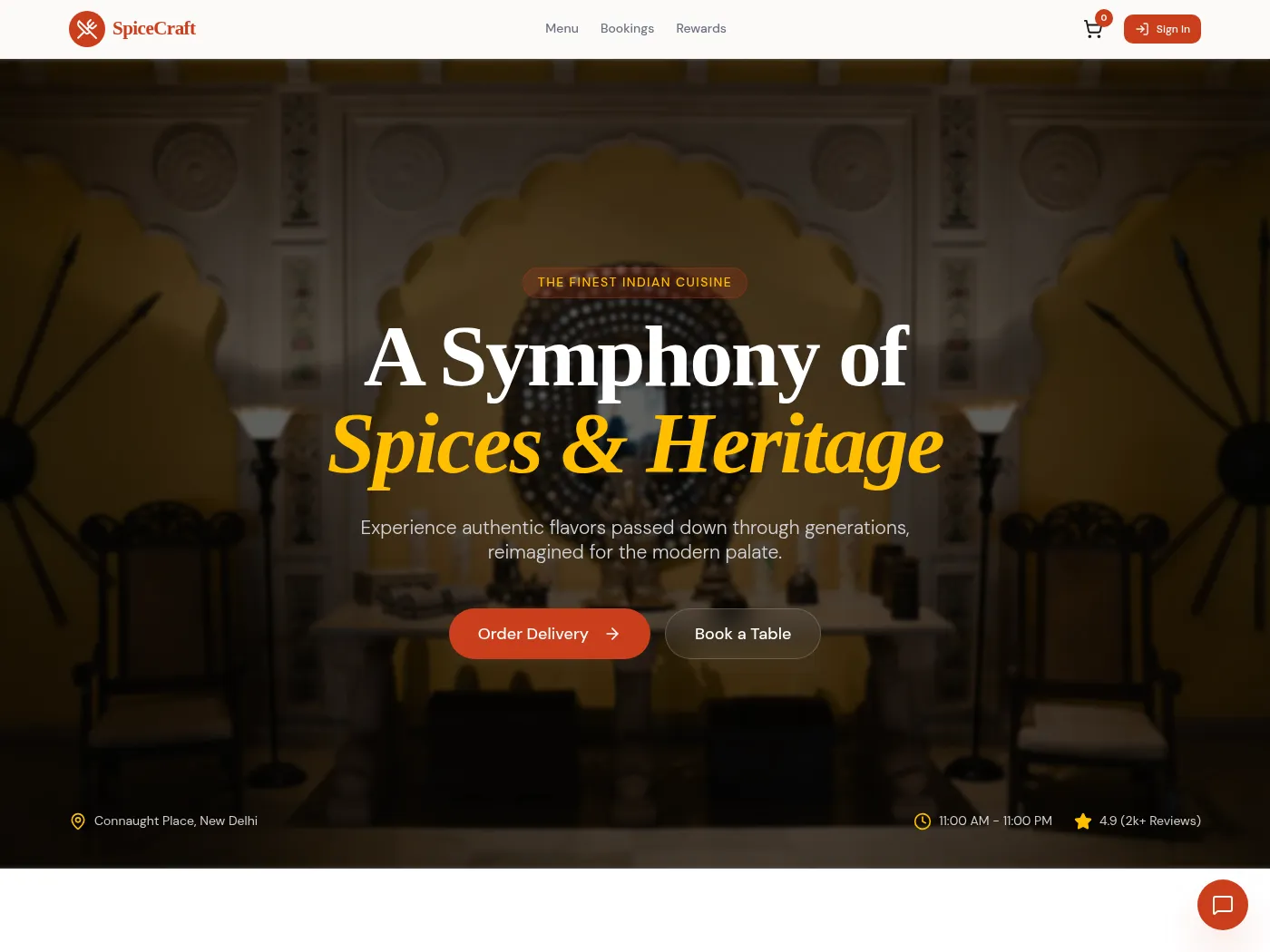 SpiceCraft Restaurant Platform