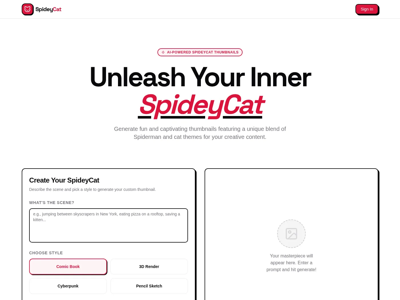 SpideyCat Thumbnails