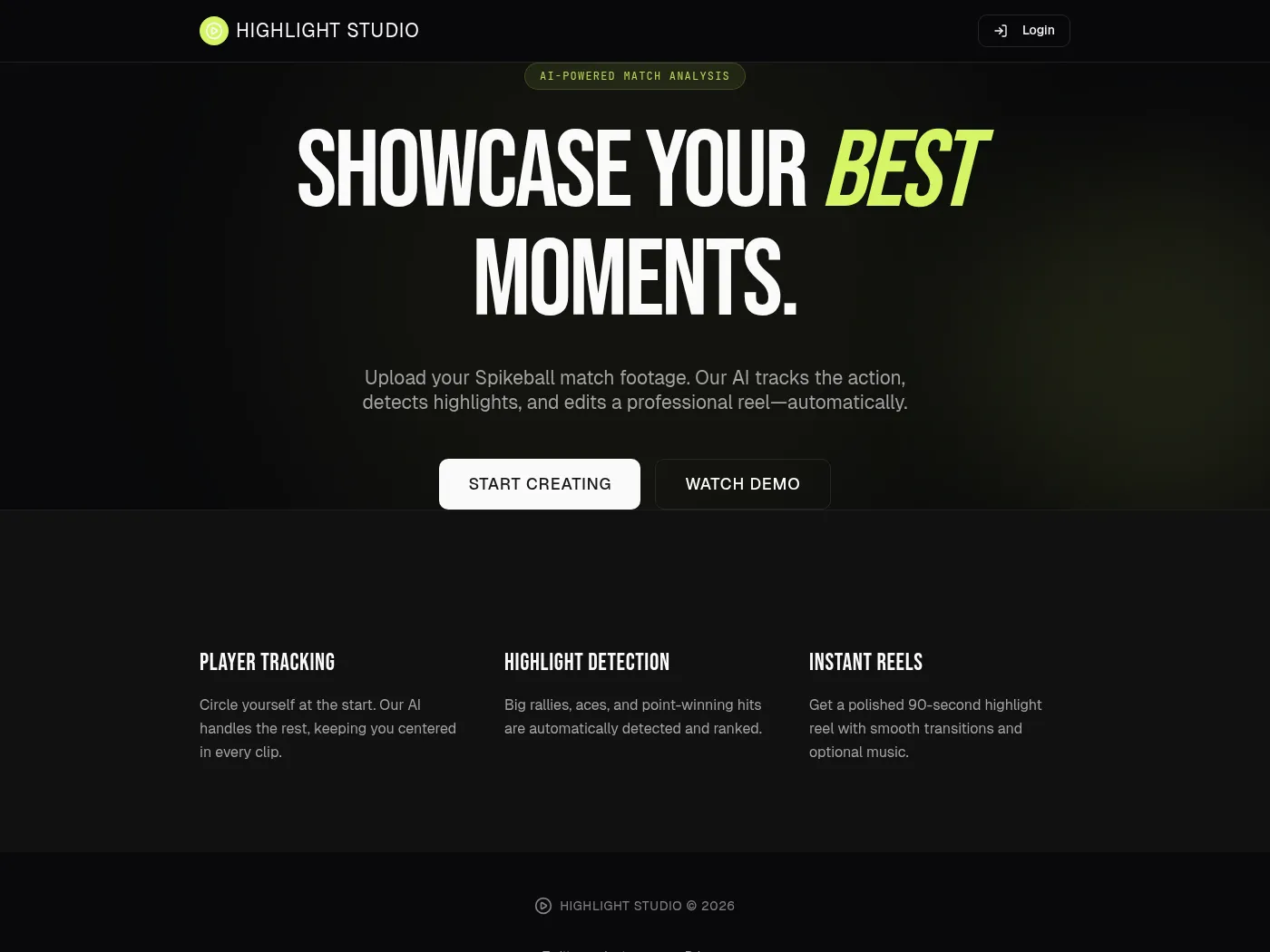 Spikeball Highlight Studio
