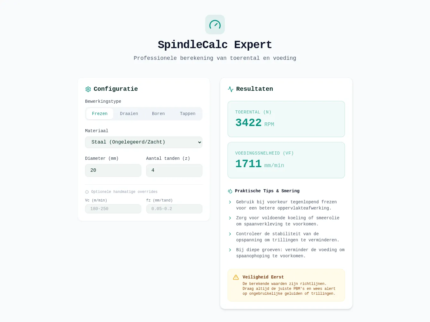 SpindleCalc Expert