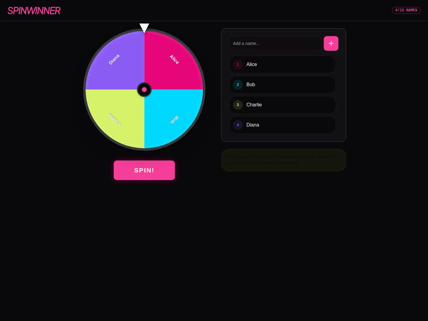 SpinWinner App