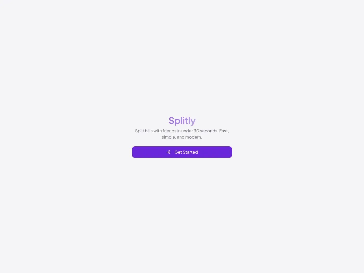 Splitly - Bill Split MVP