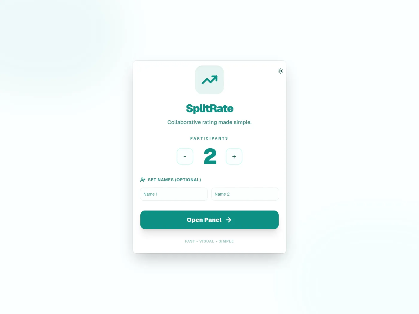 SplitRate Panel