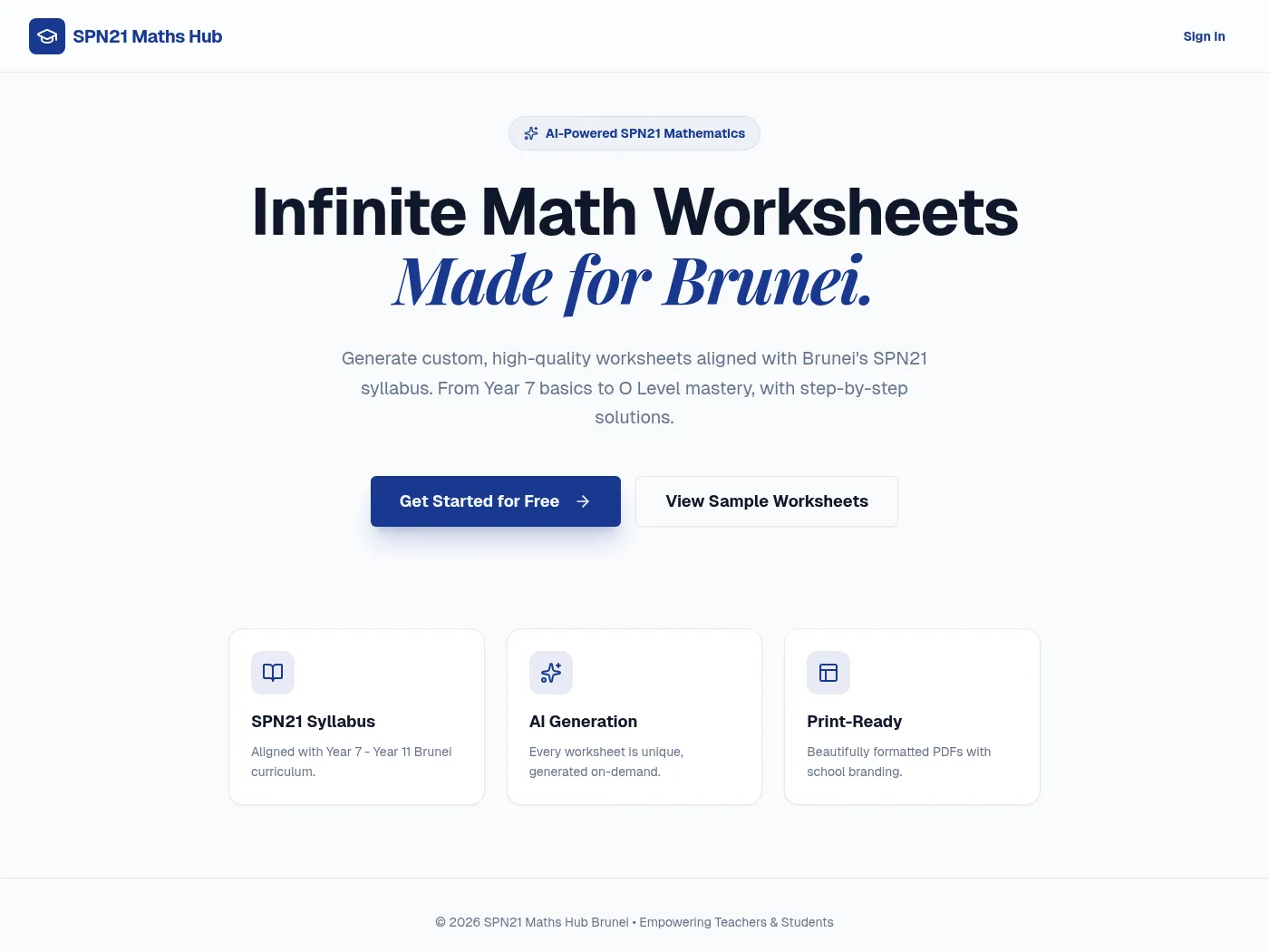 Brunei SPN21 Maths Hub