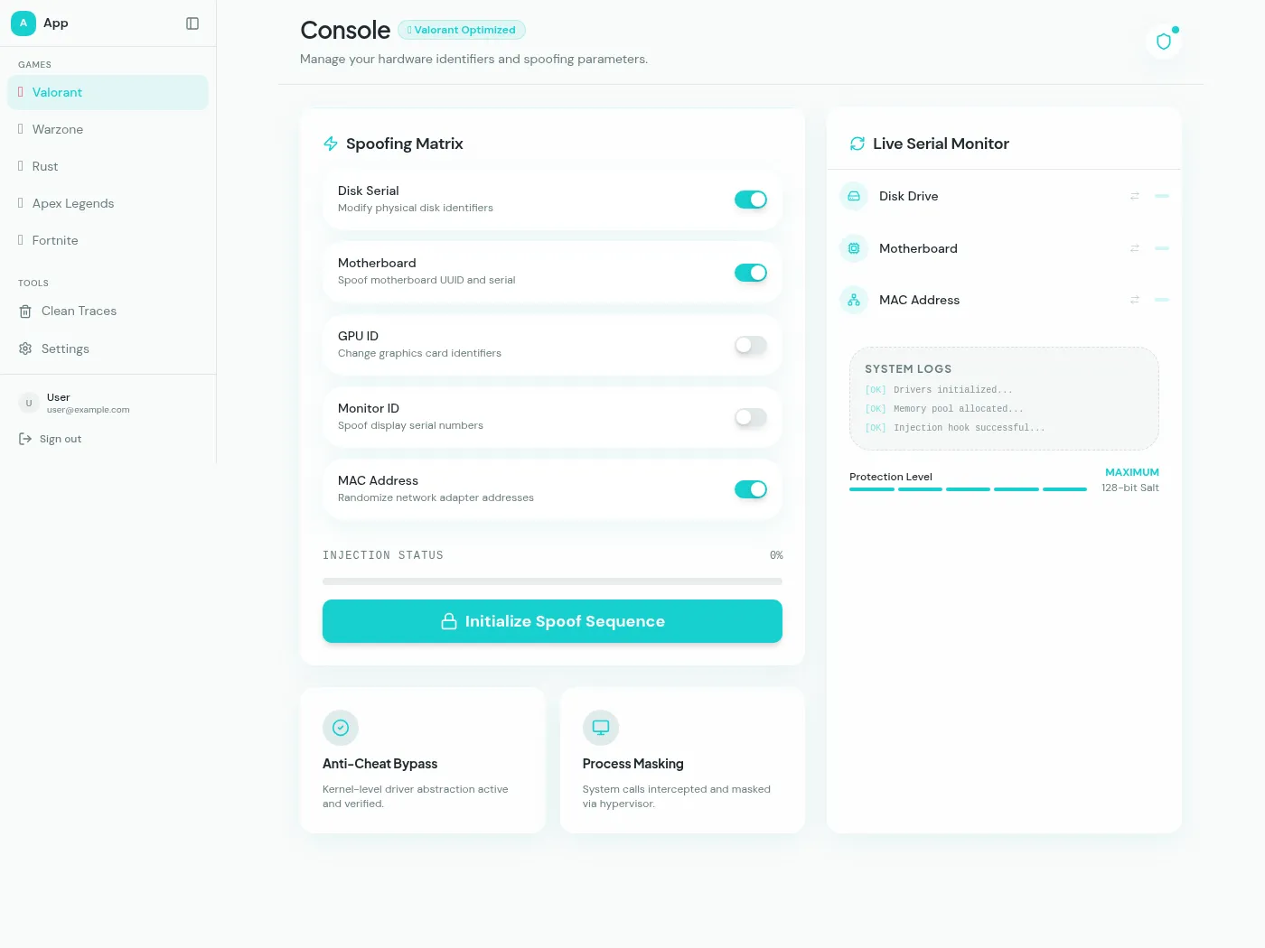 SpoofSim Dashboard