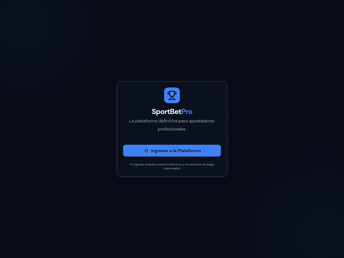SportBet Pro Platform