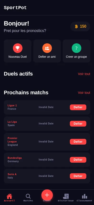SportPot Prediction Duel