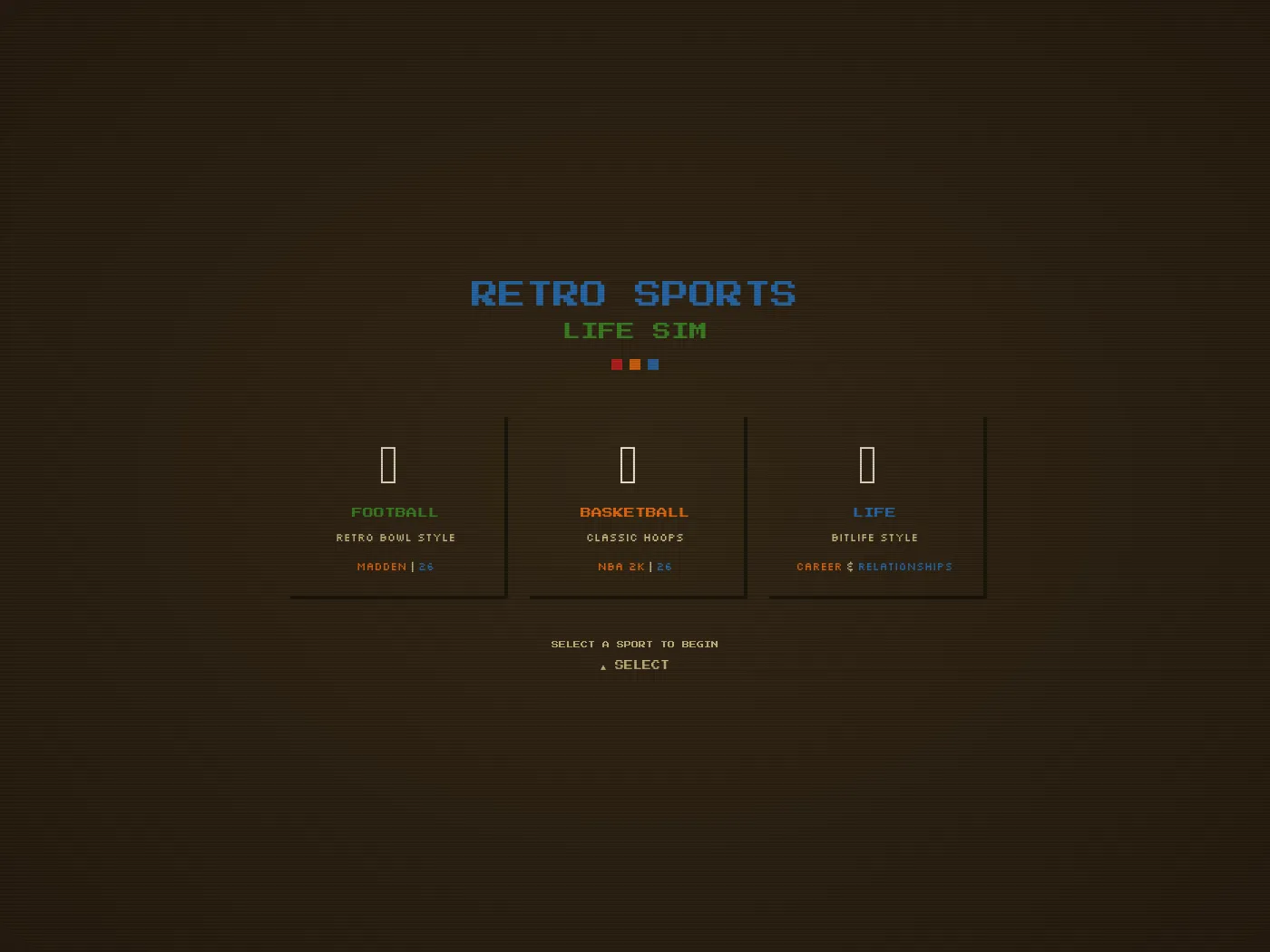 Retro Sports Life Sim