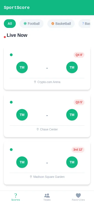 SportScore Mobile